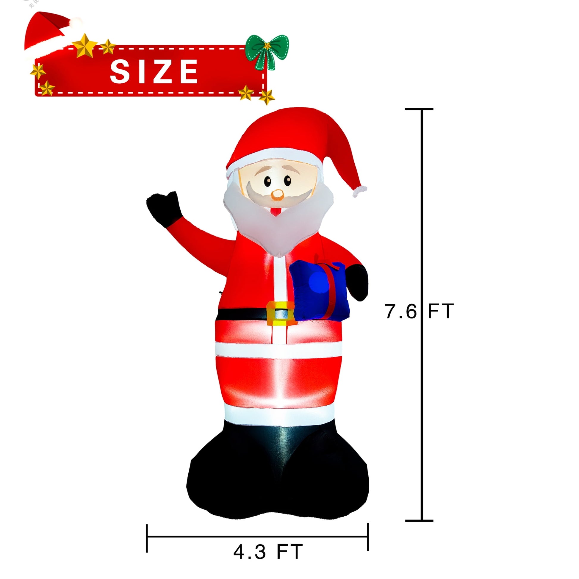 Yexmas 7ft Christmas Inflatable Santa Claus Outdoor Decorations Blow